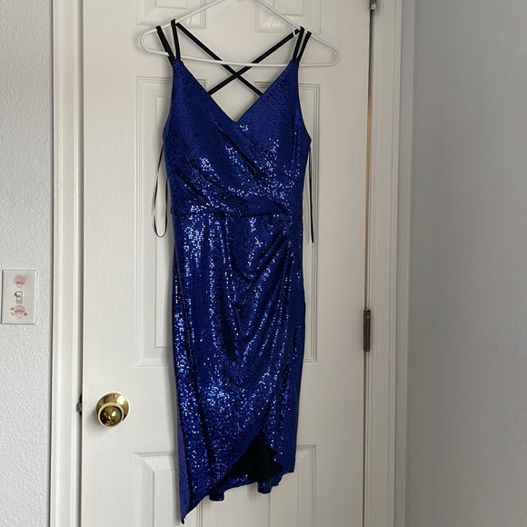 Dresses | Sequince Royal Blue Fitted Dress | Poshmark